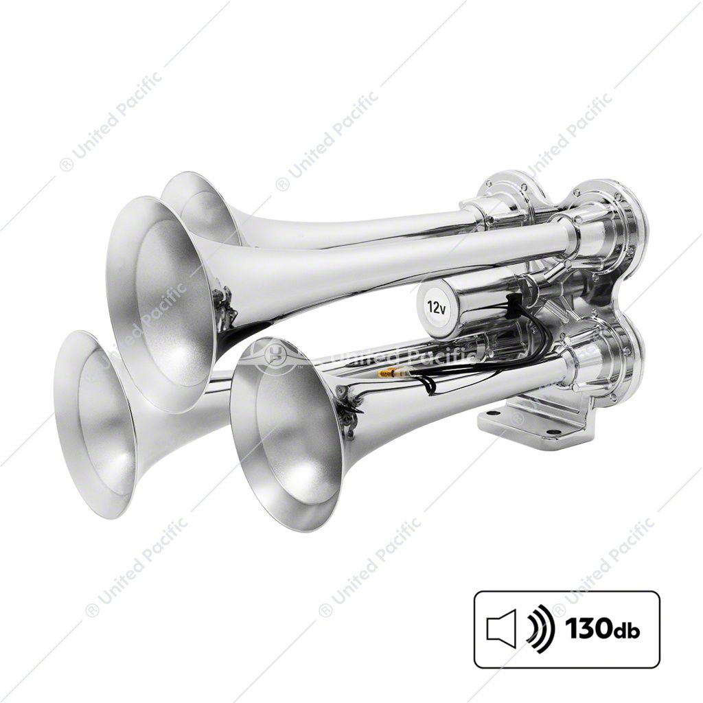 Ecklers 4-Trumpet Mini Train Horn; Chrome (Universal; Some Adaptation ...