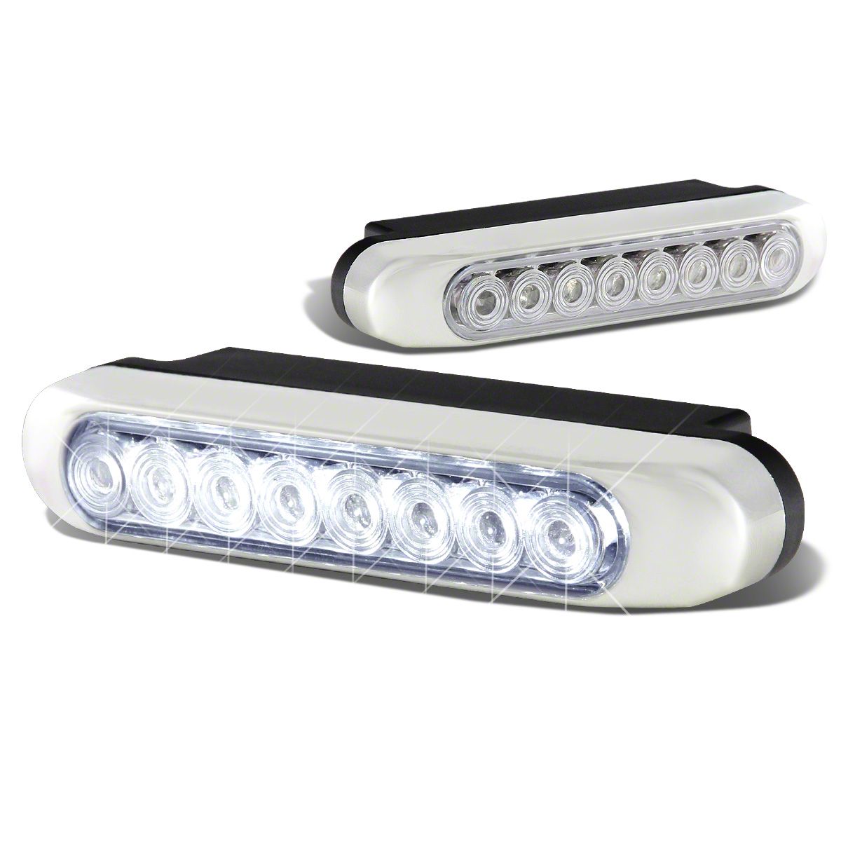 Ecklers 8-LED Type-2 Rectangular Fog Lights; Clear (Universal; Some ...