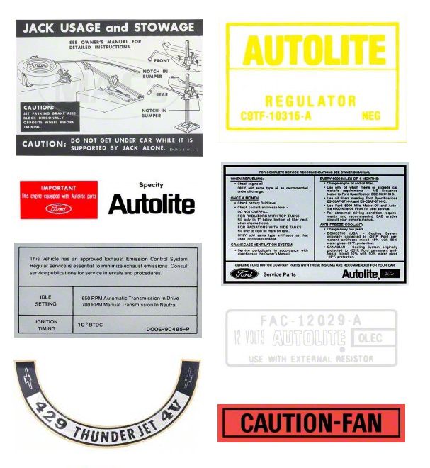 Ecklers Thunderbird Basic Decal Kit, 1970