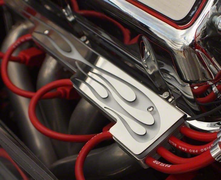 Ecklers Hot Rod V8 Wire Looms with LED Illuminated Flames; Yellow ...