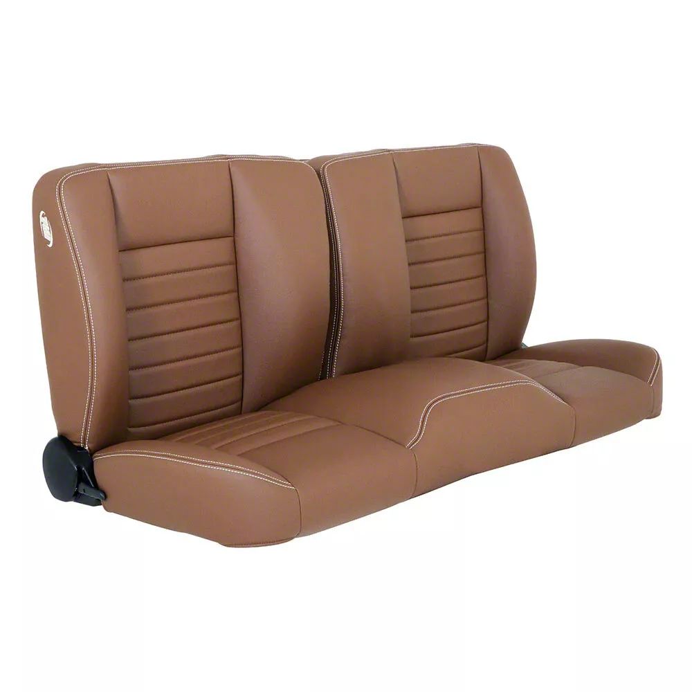 Ecklers Cruiser Rear Seat Upholstery Kit; Saddle Brown Vinyl with Brown ...