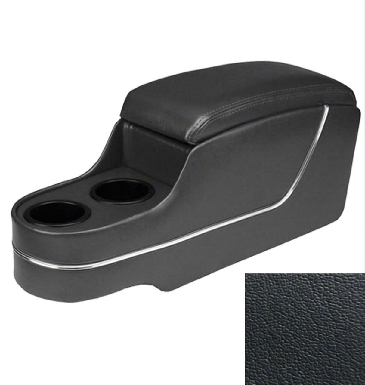 Ecklers Deluxe Center Console; Black Corinthian Vinyl with Black ...