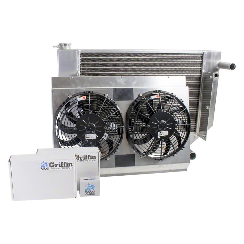 Ecklers ComboUnit CrossFlow Radiator for LS1 Engines; 2-Row (55-57 150 ...