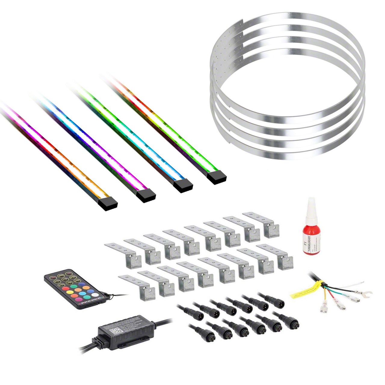 Ecklers ColorTRAIL Adjustable RGBW Multi-Color LED Wheel Light Kit; 14 ...