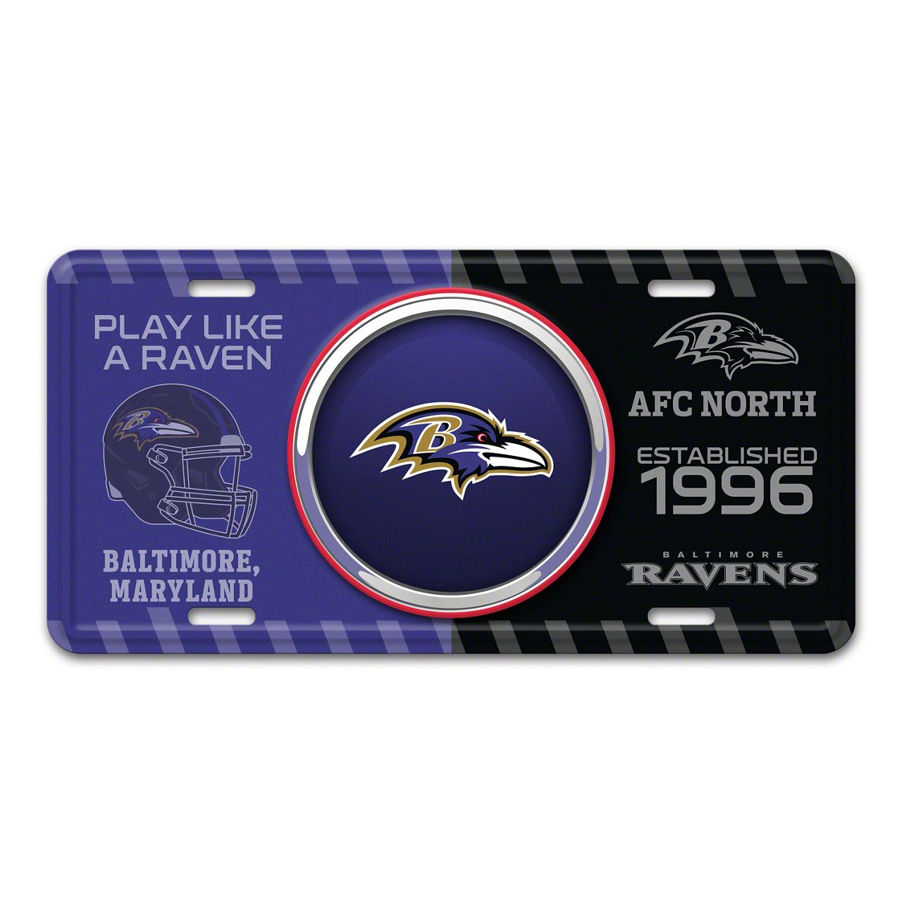 Universal EK Embossed Metal License Plate with Baltimore Ravens Logo ...