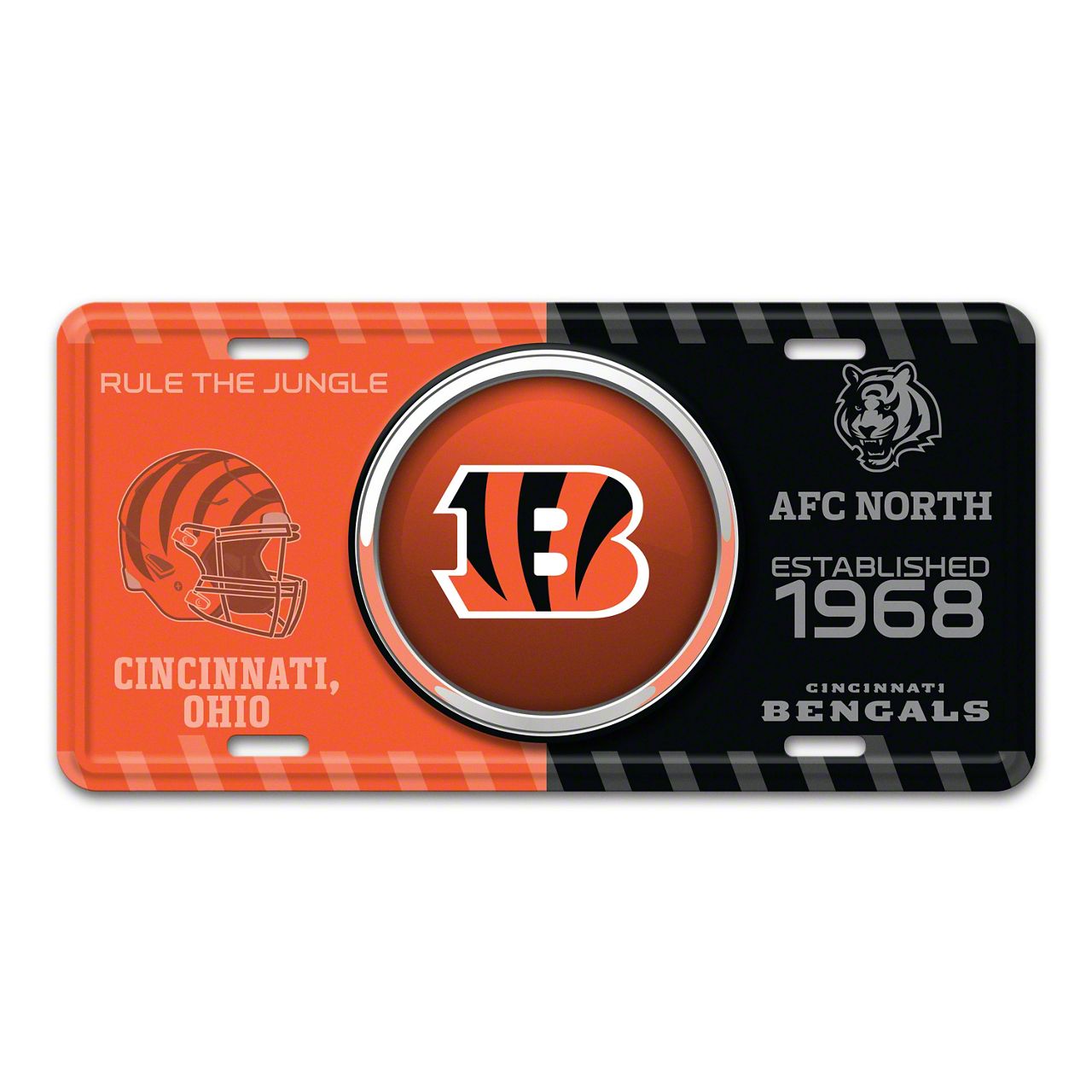 Universal EK Embossed Metal License Plate with Cincinnati Bengals Logo ...