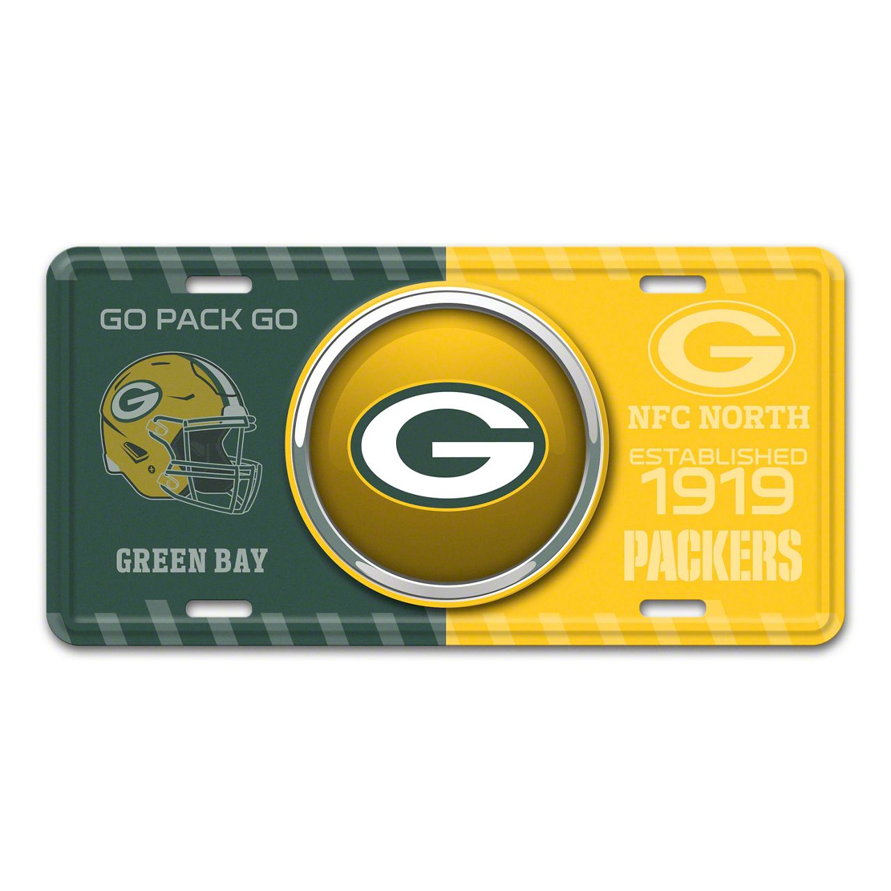 Universal EK Embossed Metal License Plate with Green Bay Packers Logo ...