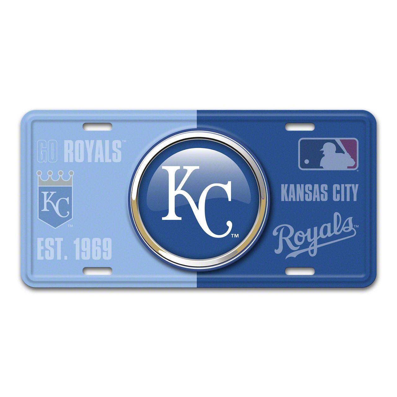 Universal EK Embossed Metal License Plate with Kansas City Royals Logo ...
