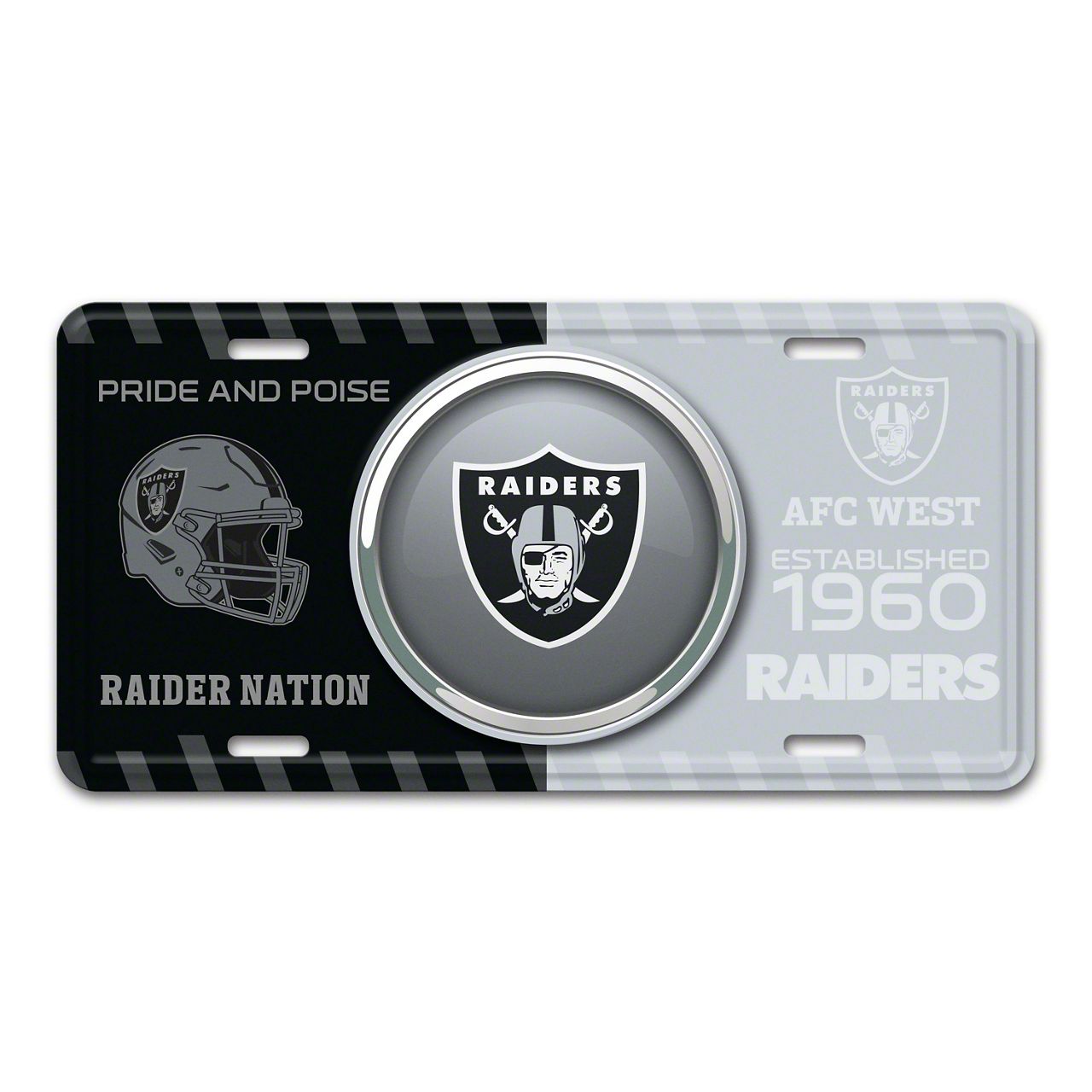 Universal EK Embossed Metal License Plate with Las Vegas Raiders Logo ...