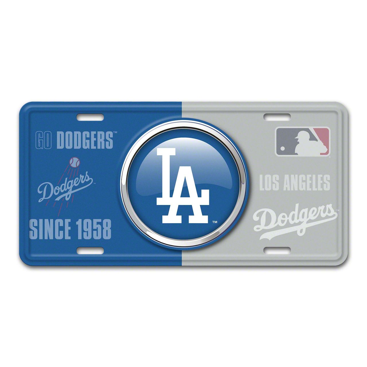 Universal EK Embossed Metal License Plate with Los Angeles Dodgers Logo ...