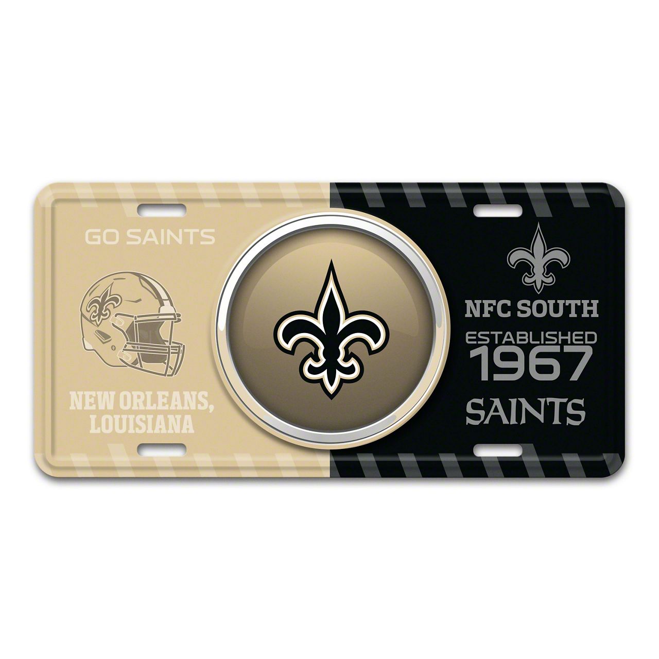 Universal EK Embossed Metal License Plate with New Orleans Saints Logo ...