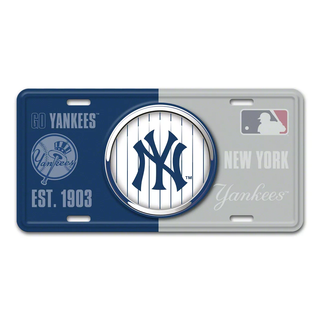 Universal EK Embossed Metal License Plate with New York Yankees Logo ...