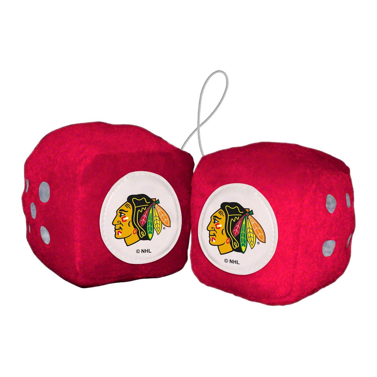Universal EK Fuzzy Dice with Chicago Blackhawks Logo; Red (Universal ...