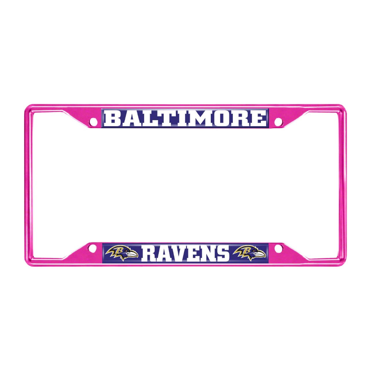Universal EK License Plate Frame with Baltimore Ravens; Pink (Universal ...