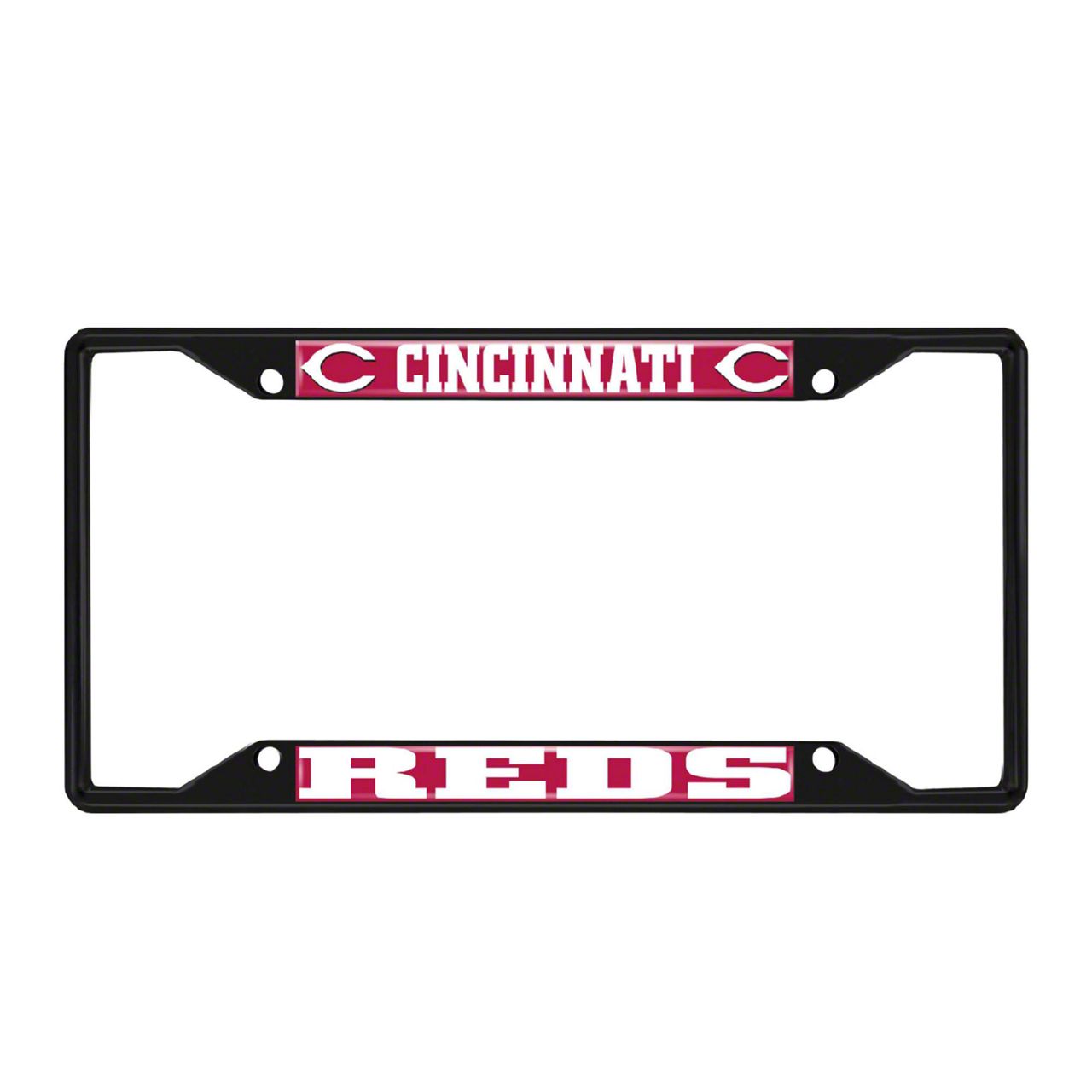 Universal EK License Plate Frame with Cincinnati Reds Logo; Black and ...