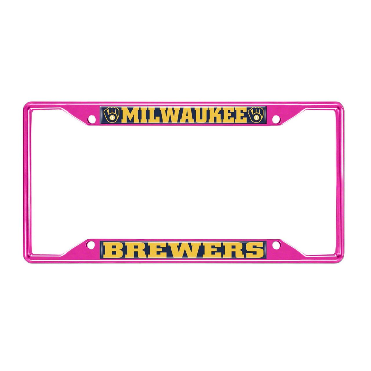 Universal EK License Plate Frame with Milwaukee Brewers; Pink ...