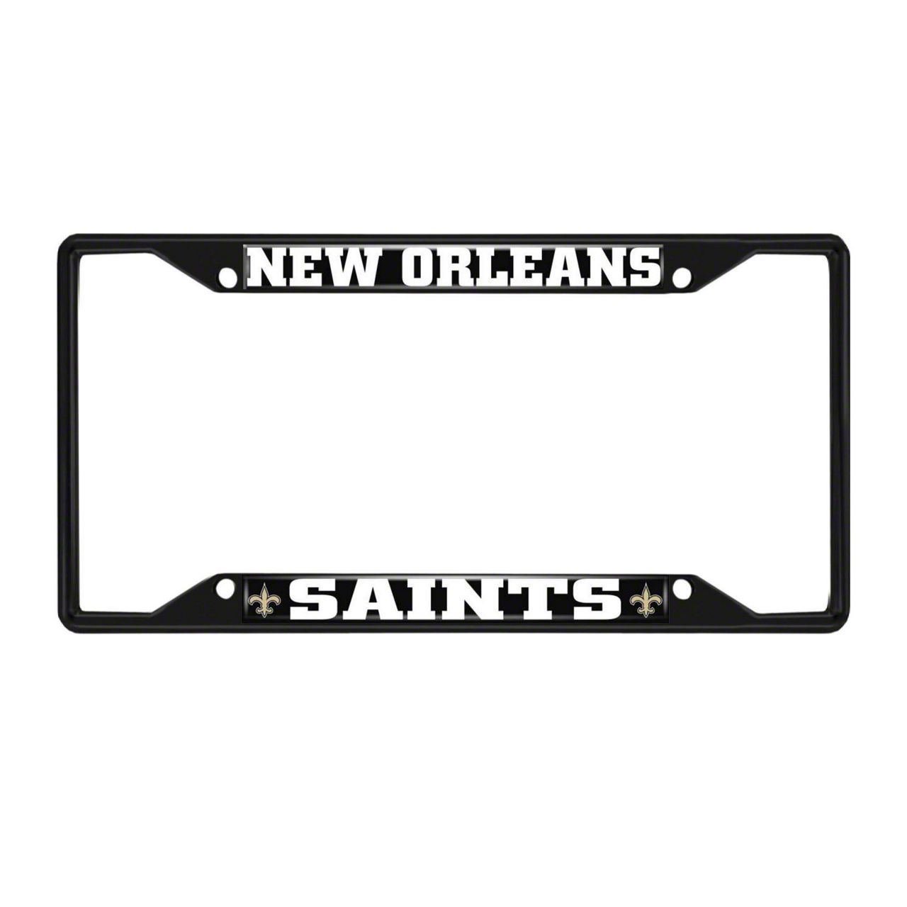 Universal EK License Plate Frame with New Orleans Saints Logo; Black ...