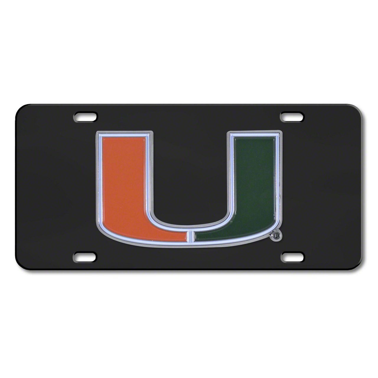Universal EK License Plate with University of Miami Logo; Black ...