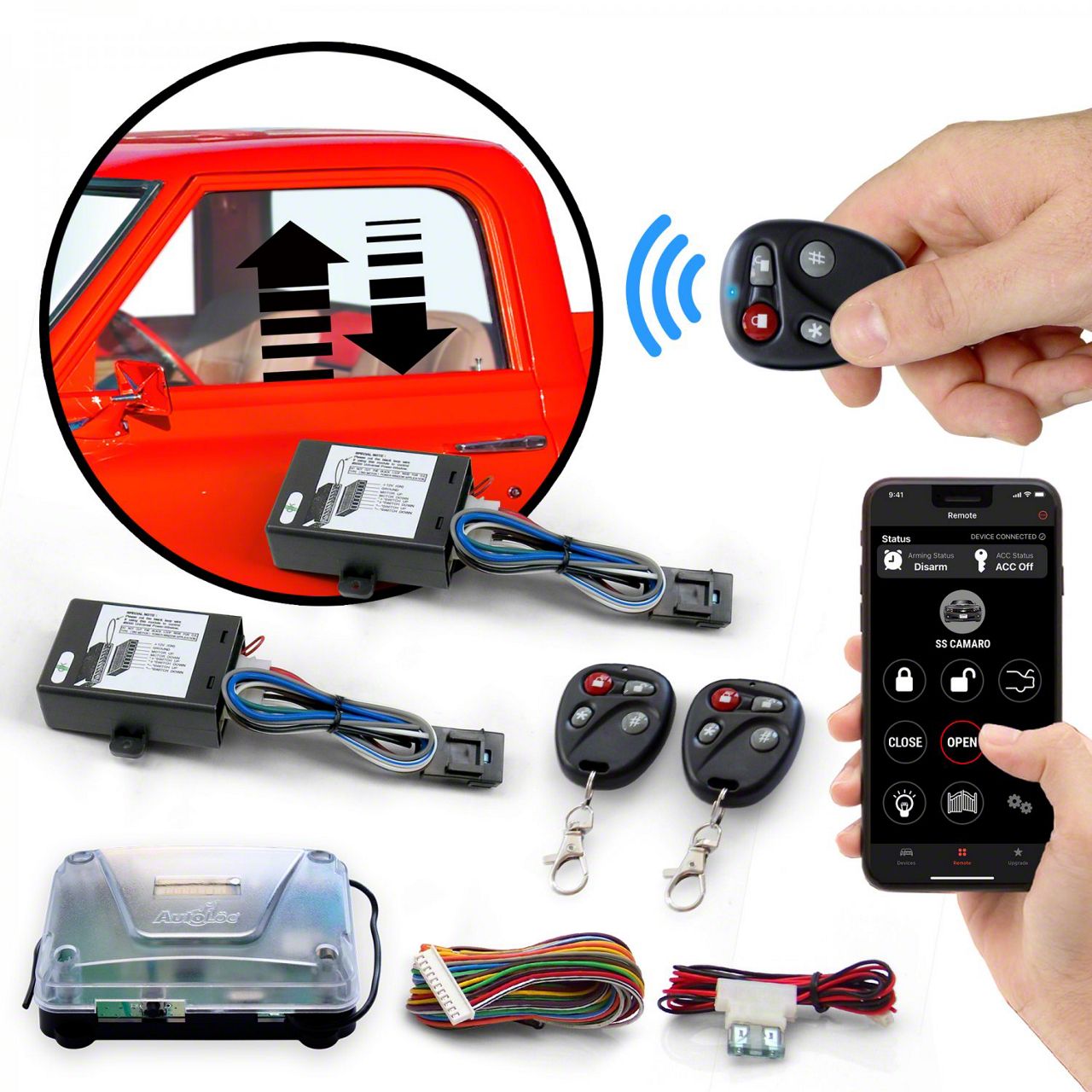 Universal EK One Touch Remote Power Window Control Kit with Keyless ...