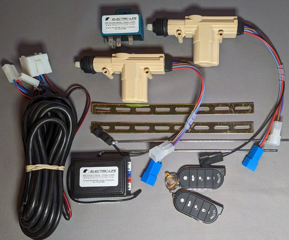Universal EK Power Lock Kit with 8-Channel Keyless Entry; 2-Door ...