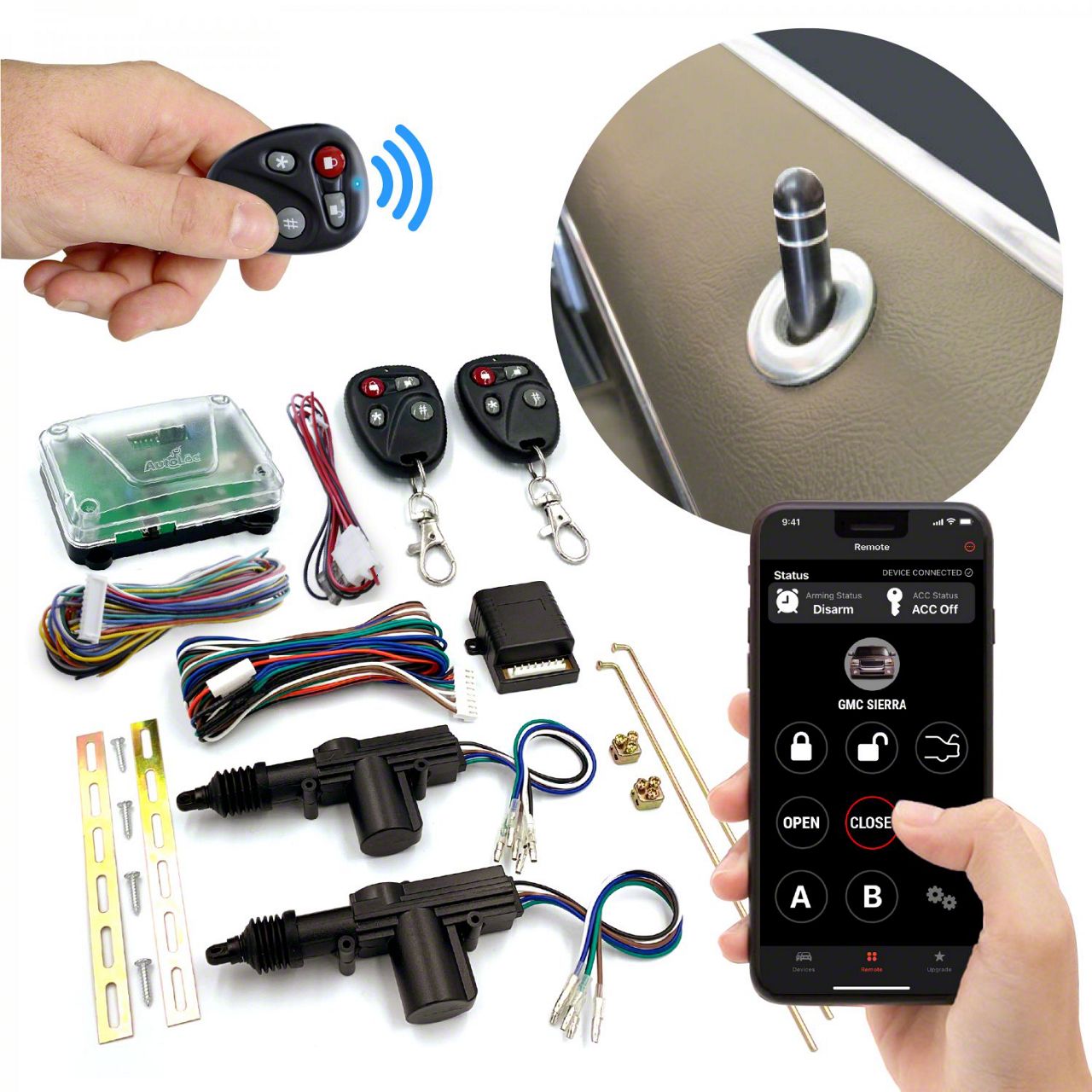 Universal EK Remote Keyless Entry System and Power Lock Kit; 2-Door ...