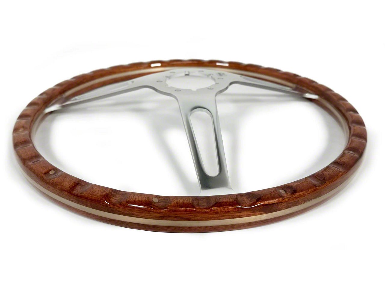 VSW Universal EK S6 Classic Wood Series 15-Inch Steering Wheel; 3-Spoke ...